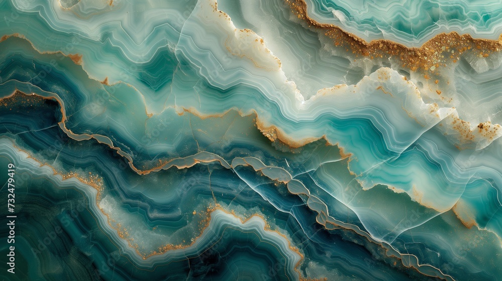 A marble slab with a soothing blue and green gradient, like a tropical ...