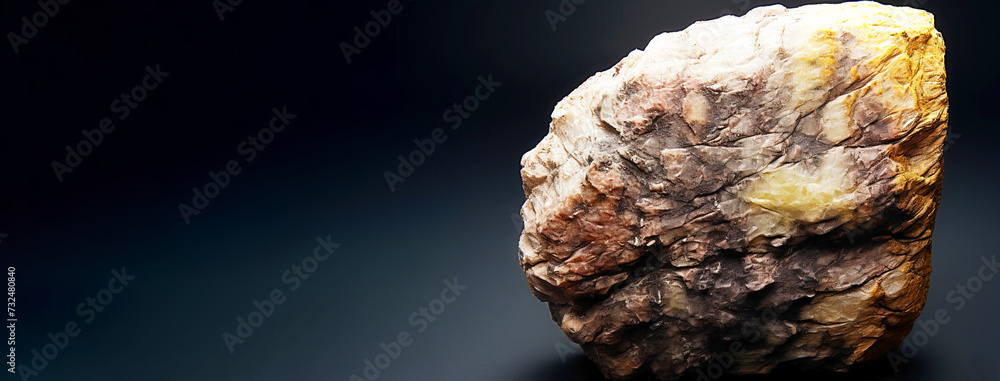 Alunite is a rare precious natural stone on a black background. AI ...