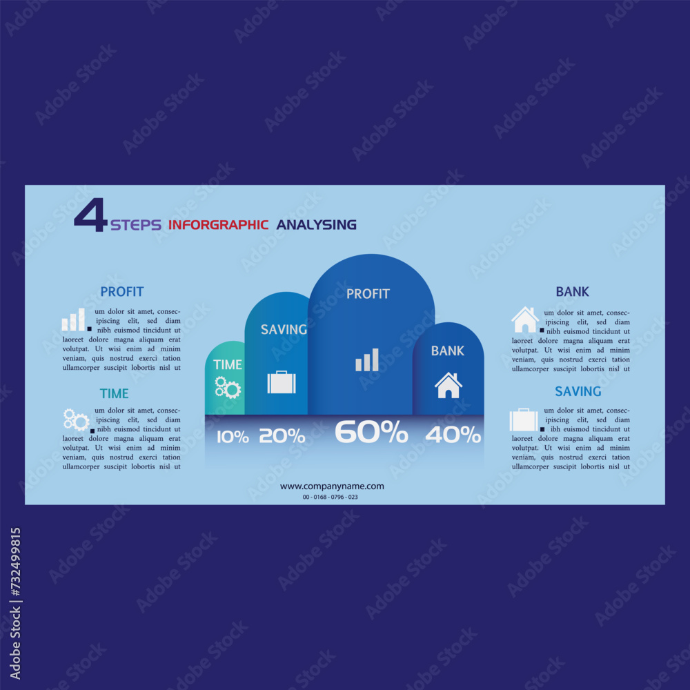 4 steps infographics showing the different types of sales Stock Vector ...