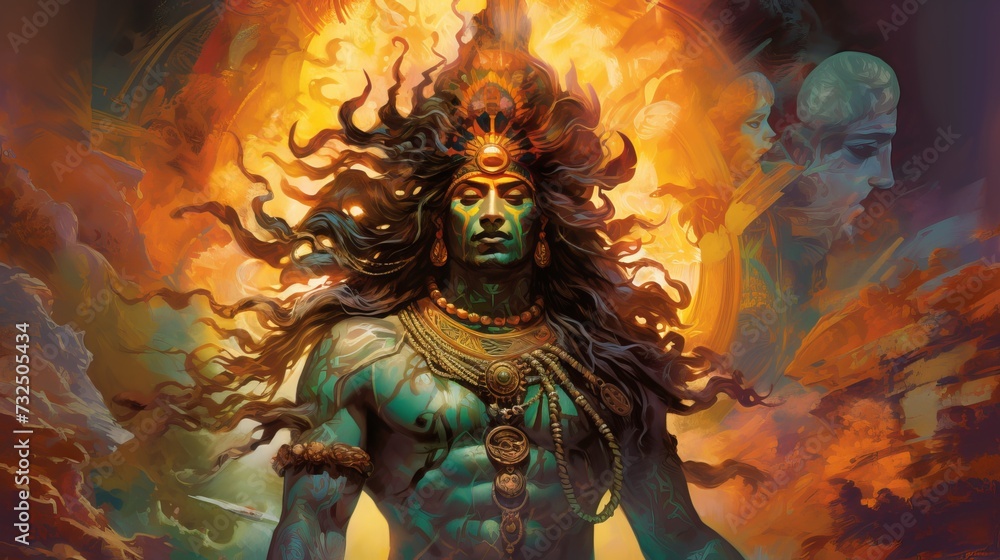 Divine Manifestation: Reverent Images of Lord Shiva in Worship Stock ...