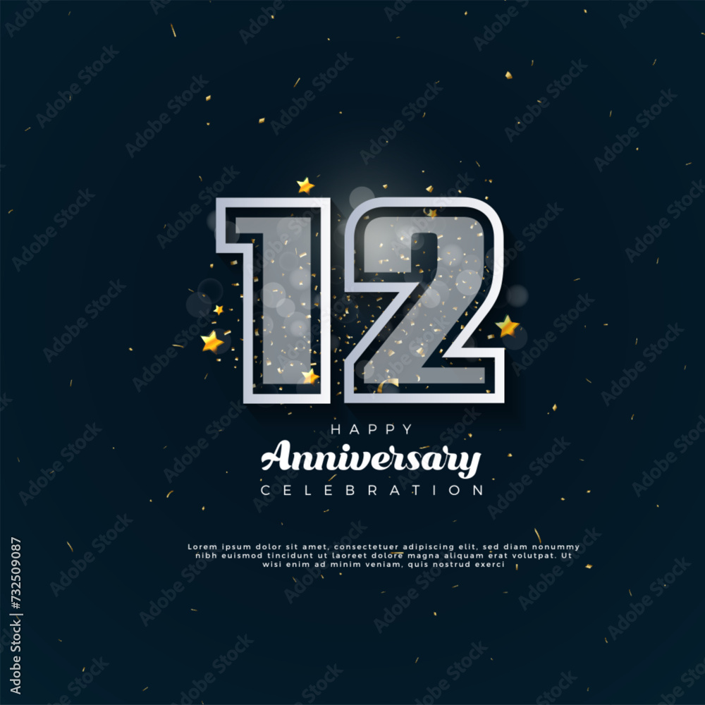 12th Anniversary celebration, 12 Anniversary celebration in black BG ...