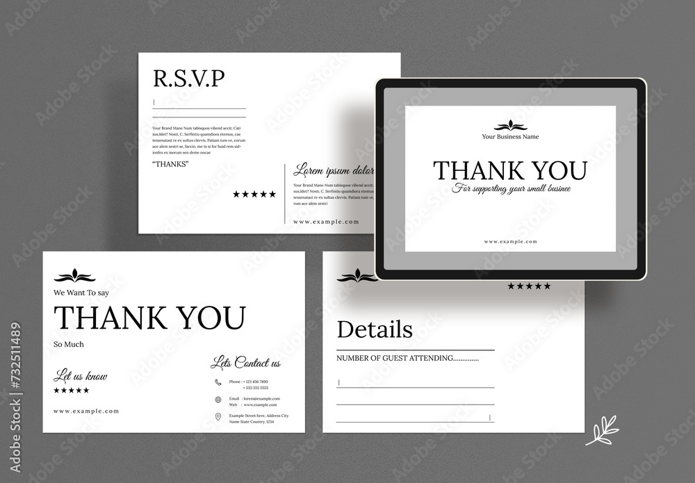 Thank You Card Layout Stock Template | Adobe Stock