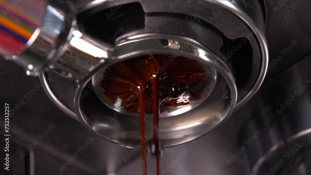 coffee extraction process with a espresso machine using a bottomless ...