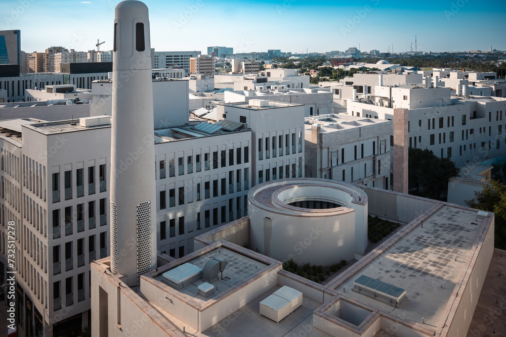 Doha, Qatar - February 3, 2024: Msheireb Mosque at Msheireb Downtown ...