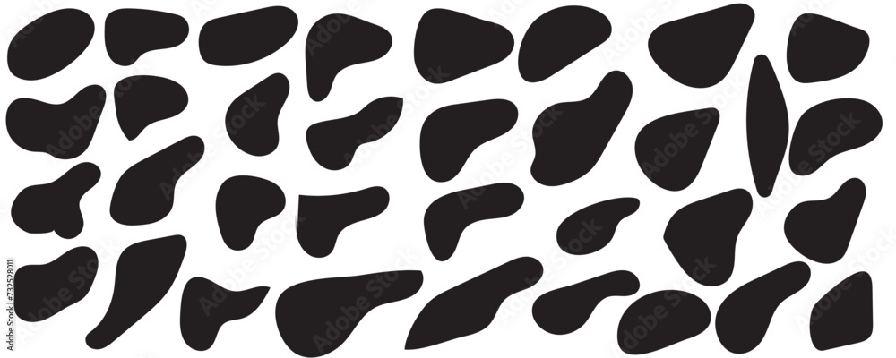 Random blob shapes. Organic blobs set. Rounded abstract organic shapes ...