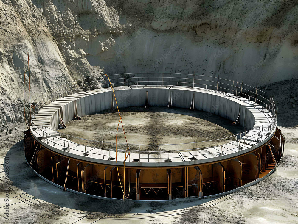 Rebar with concrete assembled for a wind turbine foundation in new wind ...