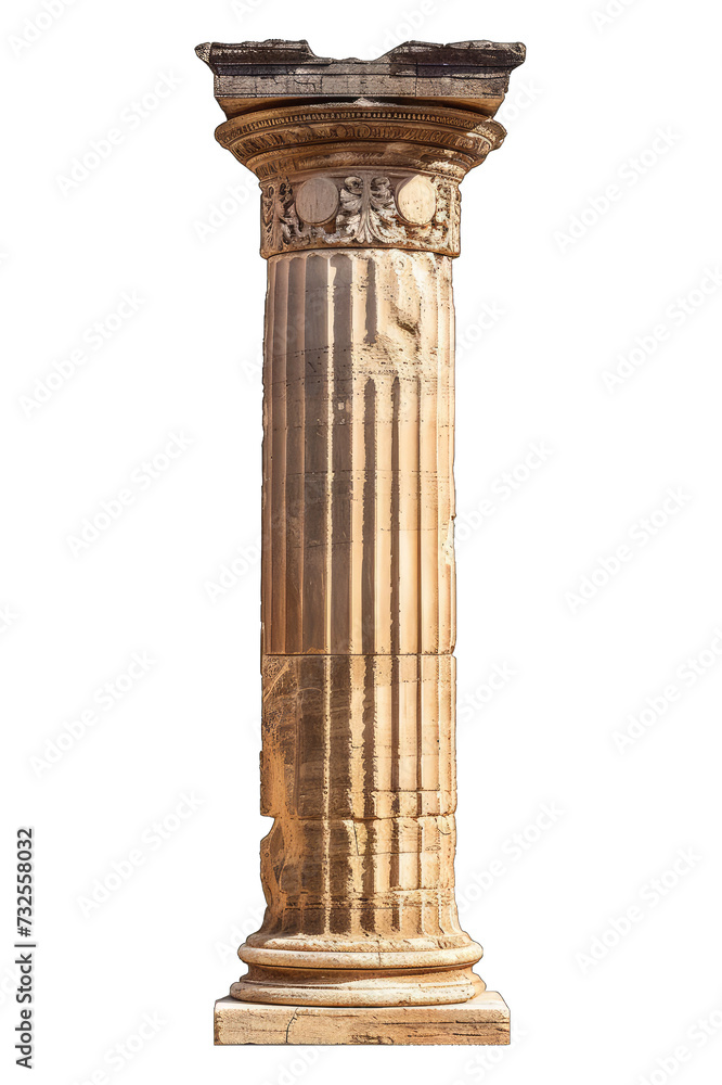 Antique column isolated on transparent background. Greek columns. Doric ...