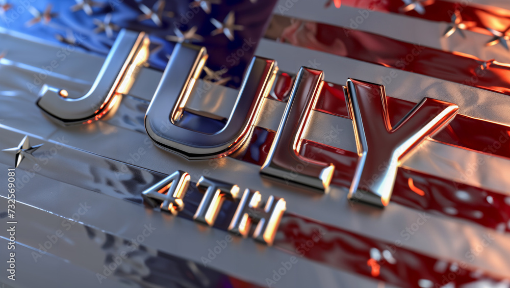 For Independence Day on July 4th, a silver plaque featuring the USA ...