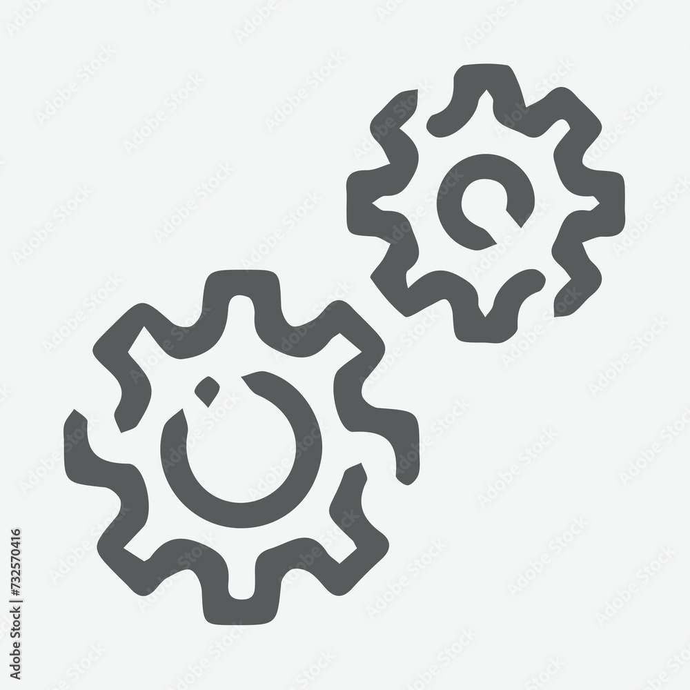 Function icons, Setting icons, Metal gear icons, Mechanism Wheel icons ...