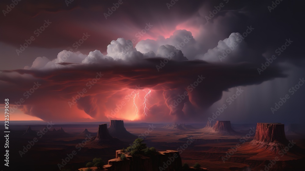 Storm Over Canyon, Rainy Sunset Landscape, Cumulus Nimbus, Wallpaper K3 ...