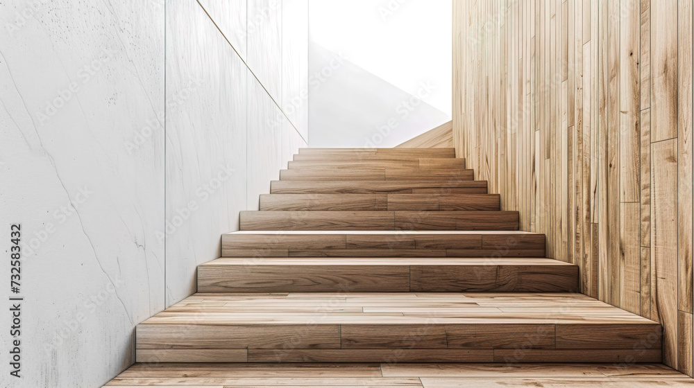 interior design, wood stairs minimalist marble white wall house, modern ...