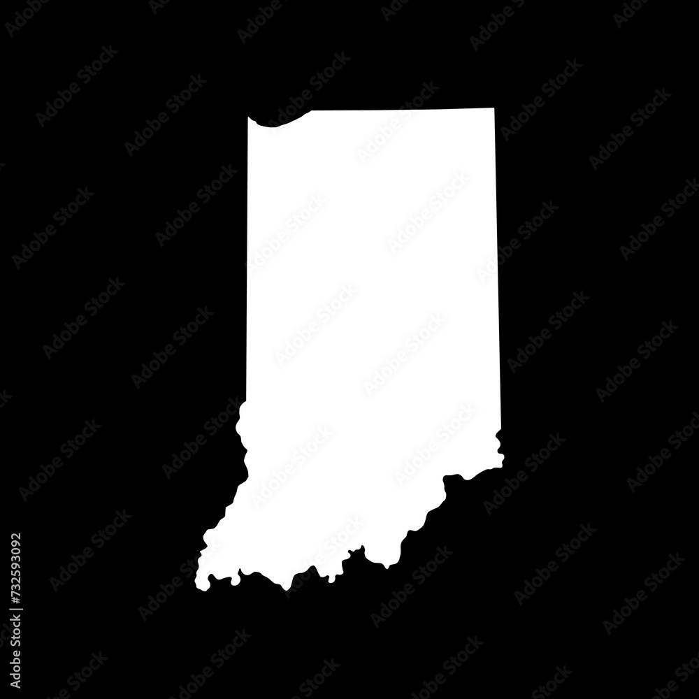 Indiana map shape, united states of america. Flat concept icon symbol ...
