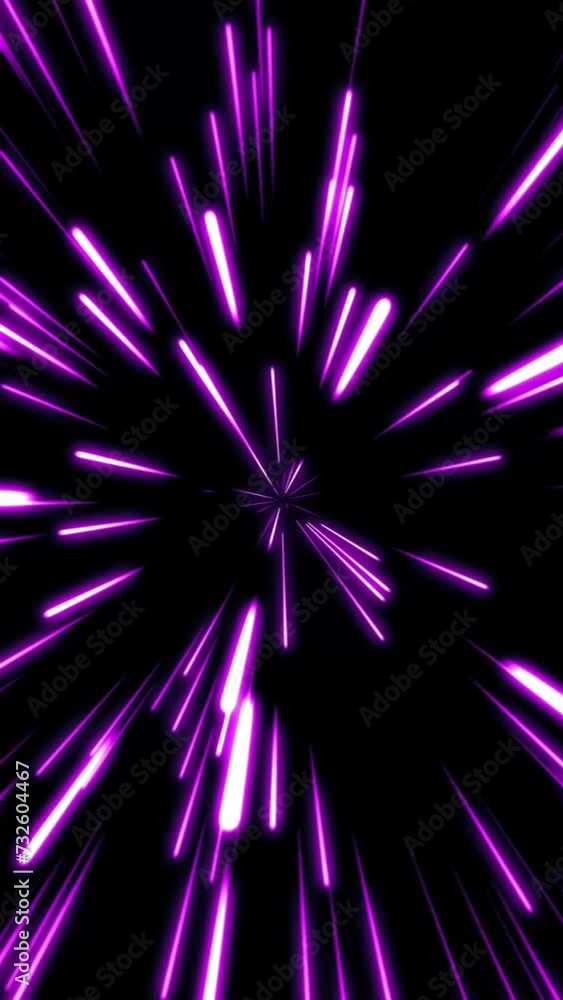 Loopable background animation of flying through hyper space. Yellow ...