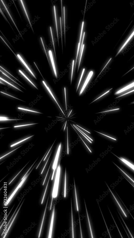 Loopable background animation of flying through hyper space. Yellow ...