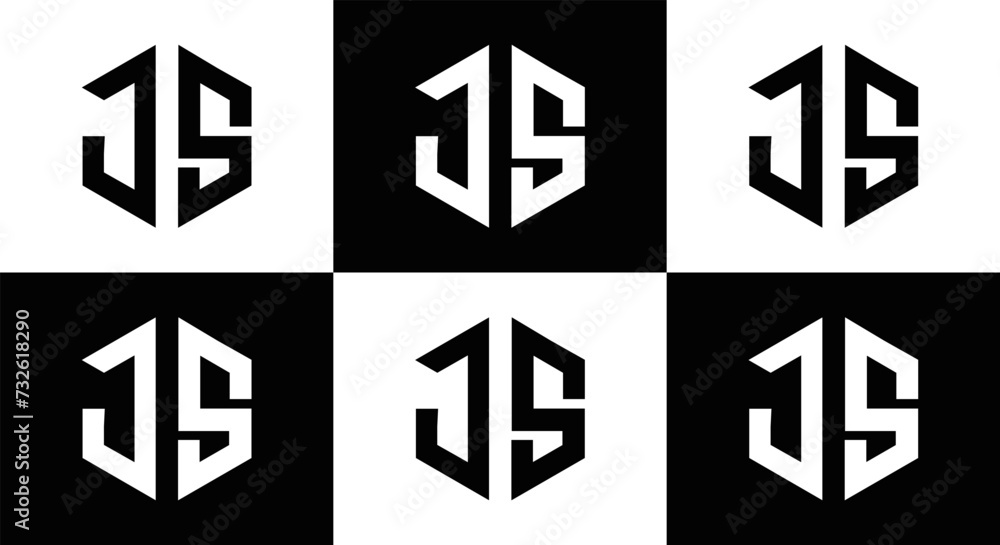 JS logo. JS set , J S design. White JS letter. JS, J S letter logo ...
