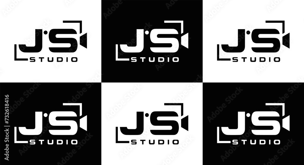 JS logo. JS set , J S design. White JS letter. JS, J S letter logo ...