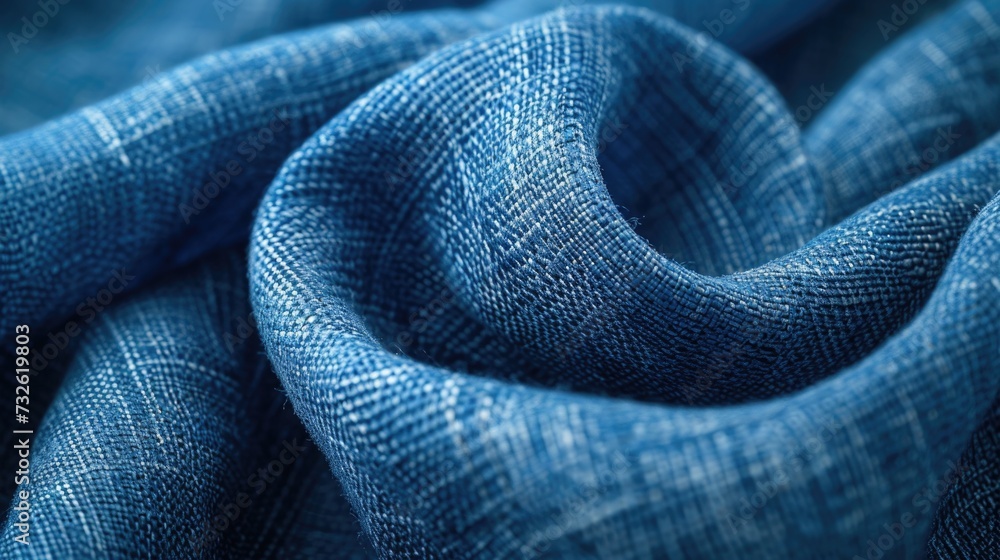 A close-up perspective of textured linen fabric in a classic French ...