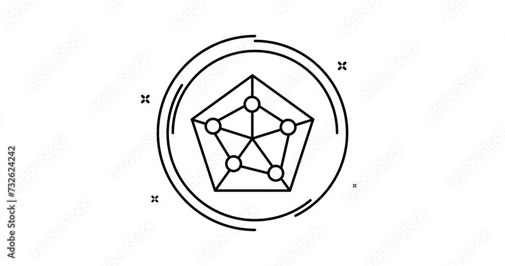 radar chart animated outline icon with alpha channel. radar chart ...