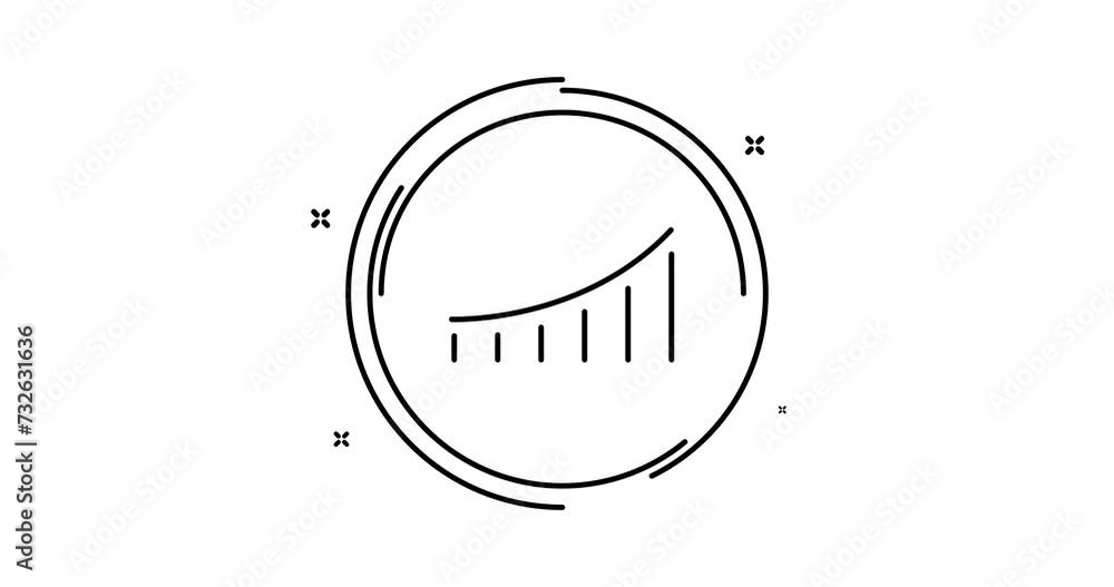 growth chart animated outline icon. growth chart rotation appearance 4k ...