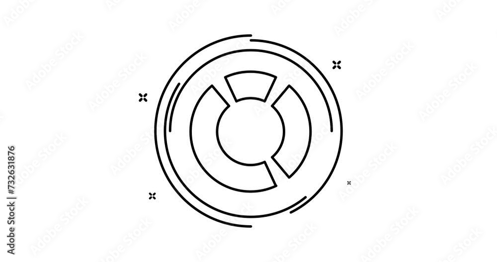 circle diagram animated outline icon. circle diagram rotation ...