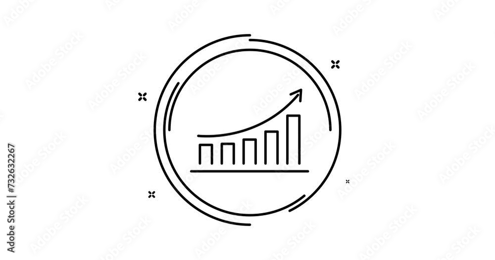 growth chart animated outline icon. growth chart rotation appearance 4k ...