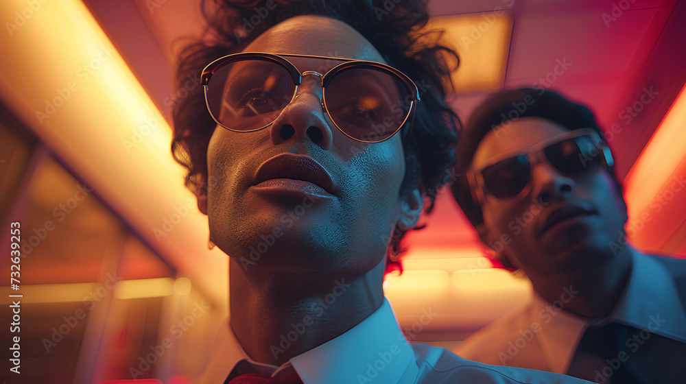 Eccentric and quirky office workers have a night out at the disco ...