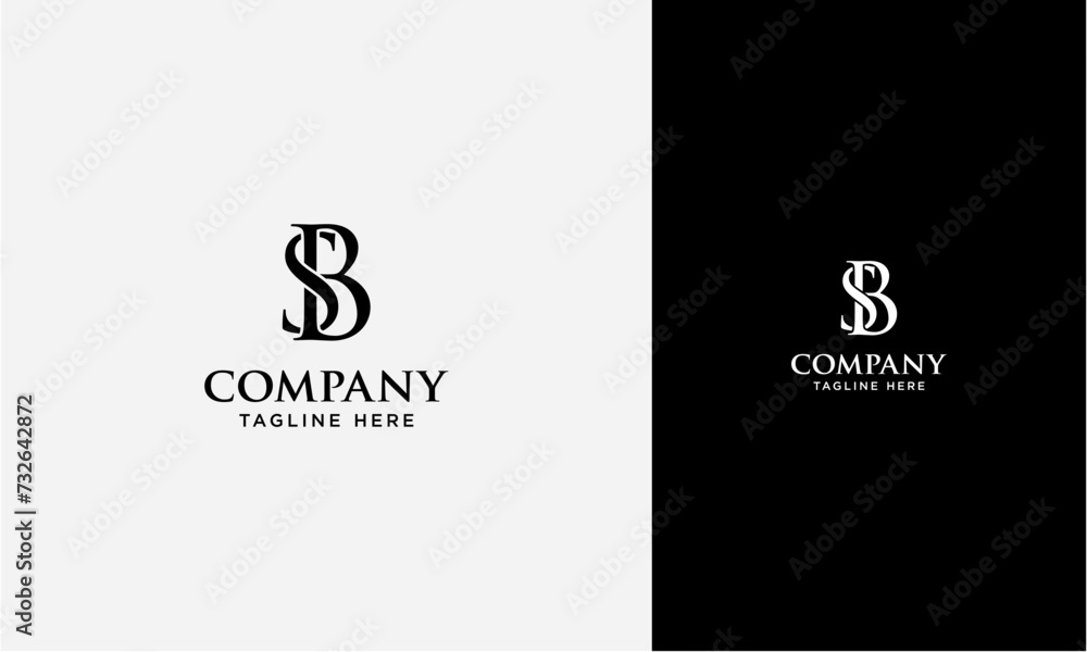 Vetor de SB or BS initial logo concept monogram,logo template designed ...