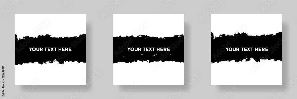 Set square post design grunge black background vector illustration. 3 ...