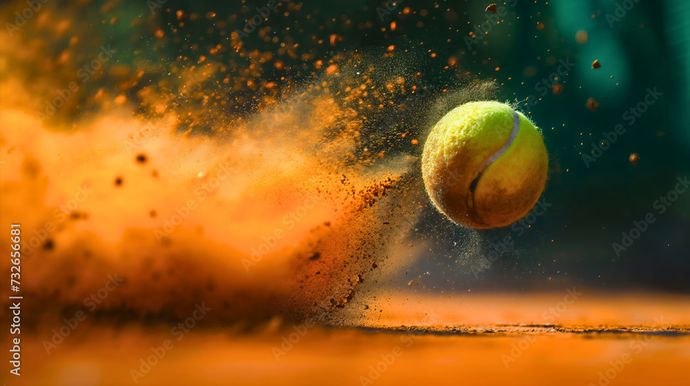 Closeup of a green or yellow tennis sport ball in sphere or circle ...