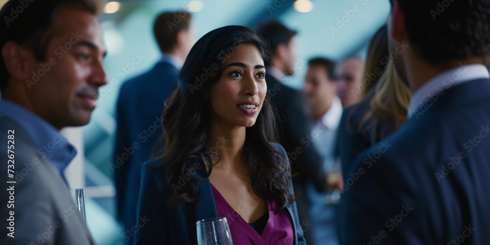 Foto Stock meeting within a company, networking at a reception, group ...