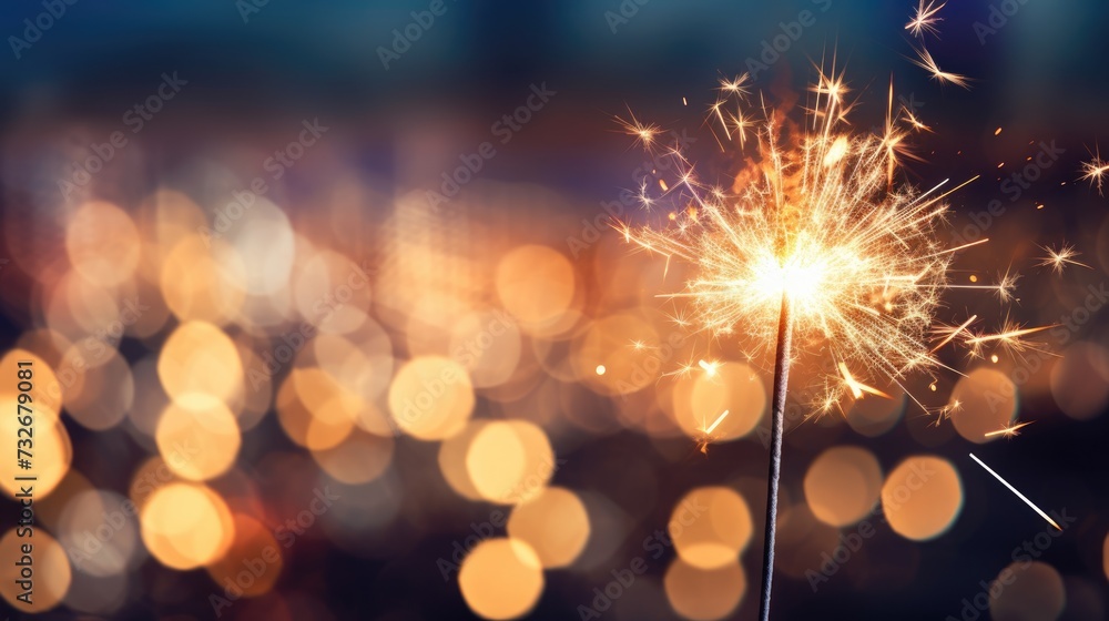 Sparkler and the Glittering City Lights - A Fiery Display of Lights and ...