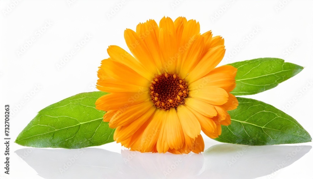 calendula officinalis flower isolated on white or transparent ...