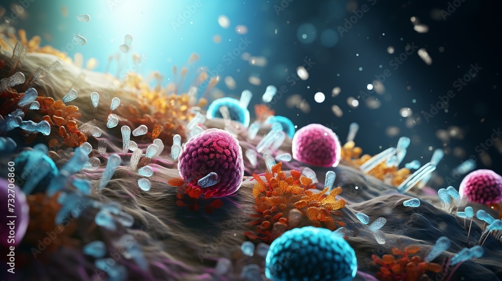 illustration of bad bacteria in the form of rods and cocci, human ...