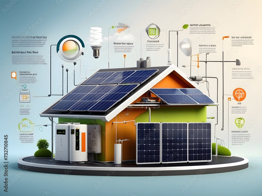 Wide banner design of an infographic diagram for battery packs ...