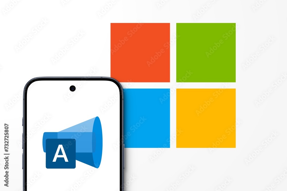 Microsoft Advertising Logo shown on a modern smartphone, Logo of ...