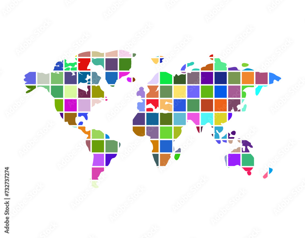 Poster Segmented world map – Wall Art | UkPosters