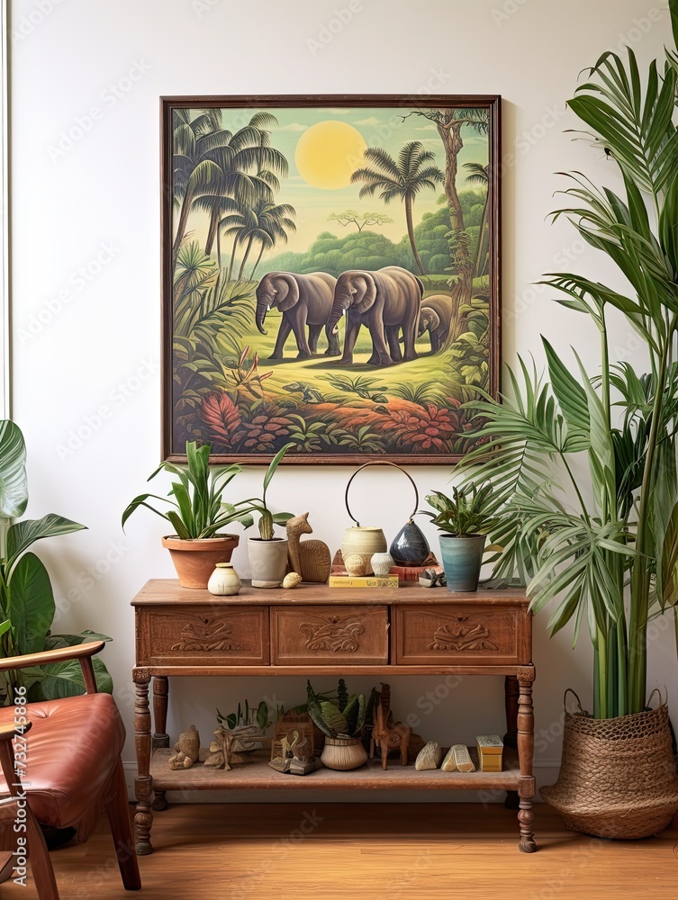 Vintage Art Print: Majestic African Savannas Tropical Beach Art with ...