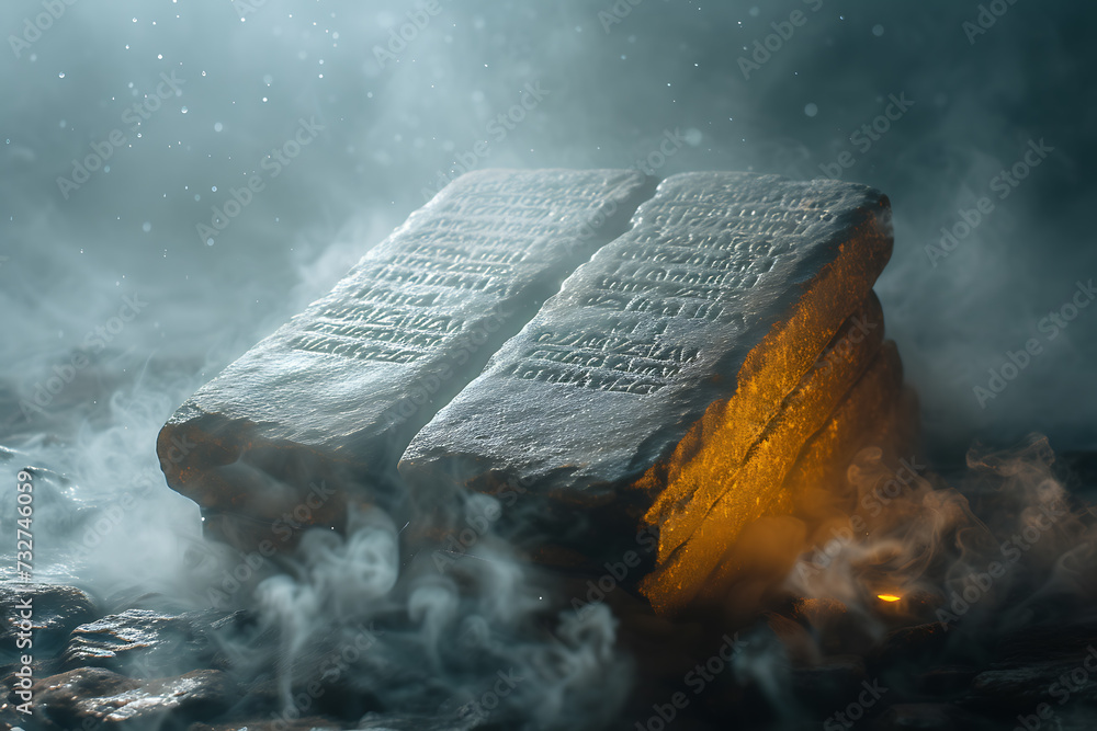stone tablets with commandments. According to the Bible, these ...