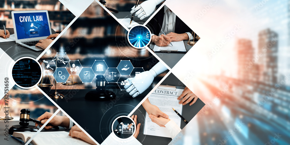 AI rules and law concept enforce to control AI artificial intelligence ...