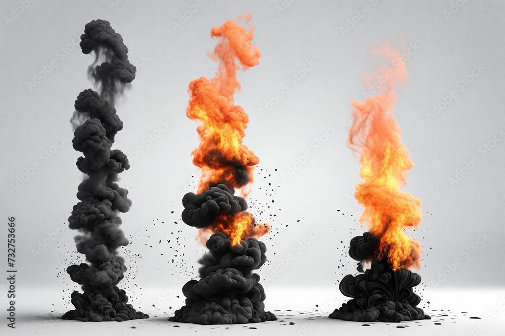 Explosion of colored powder, isolated on multi background stock photo ...