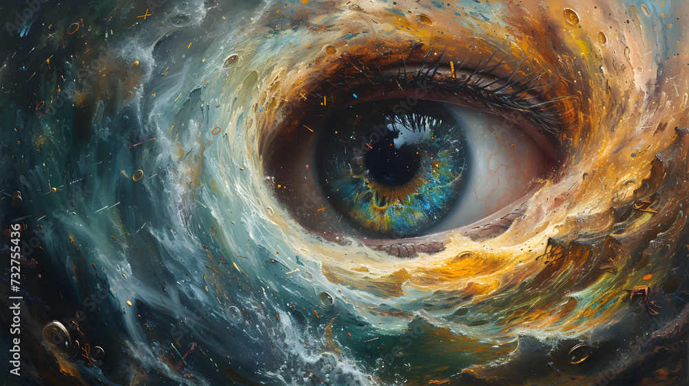 The overwhelming sensation of a chaotic mind as a giant whirlpool ...