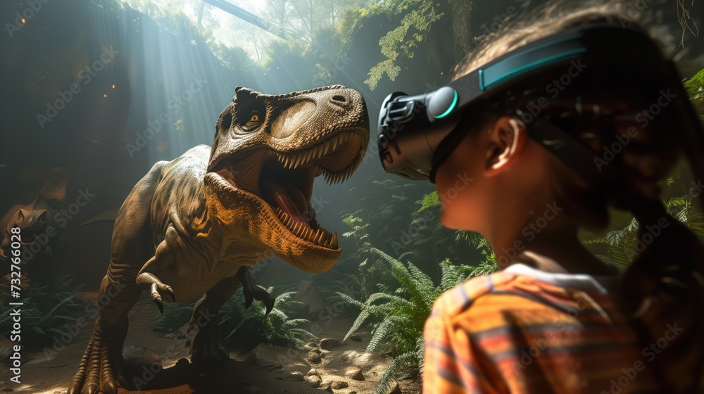 Prehistoric VR Safari: A family on a virtual tour of the prehistoric ...