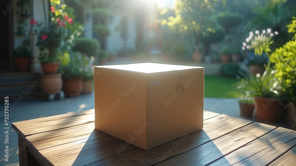 Fotografia do Stock: Cardboard box delivery. Delivery service for ...