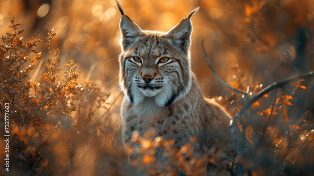 Autumn Lynx: Stunning Images of Lynx in Fall Environment. Stock Photo ...