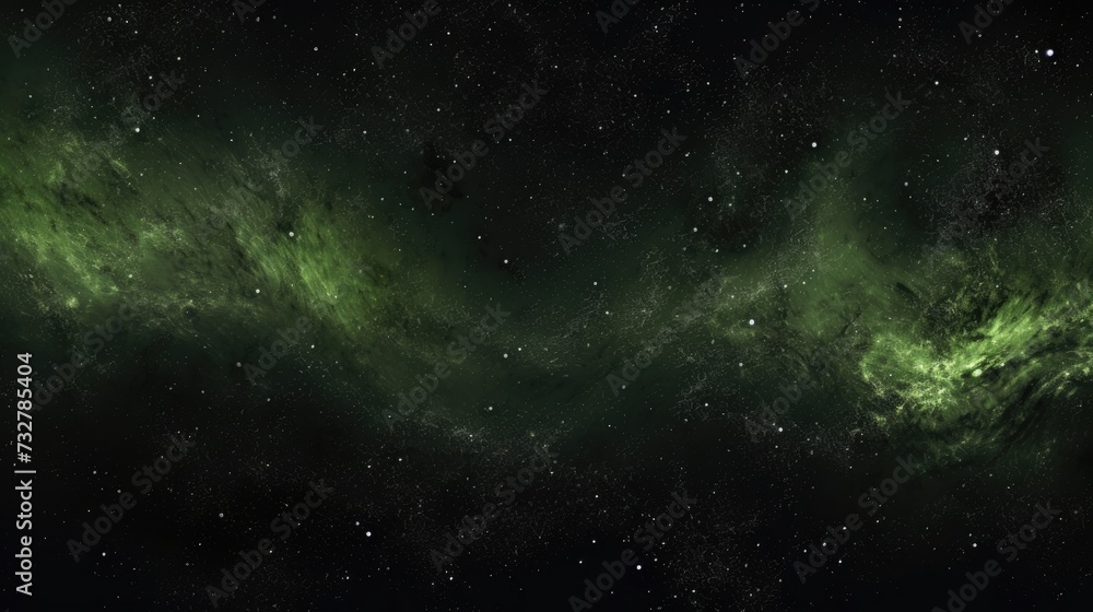 Nebula's Embrace in Cosmic Space. Vivid green nebula patterns spread ...