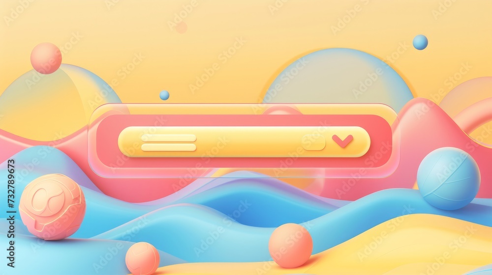 Realistic 3D arrow cursor search bar template for website navigation ...