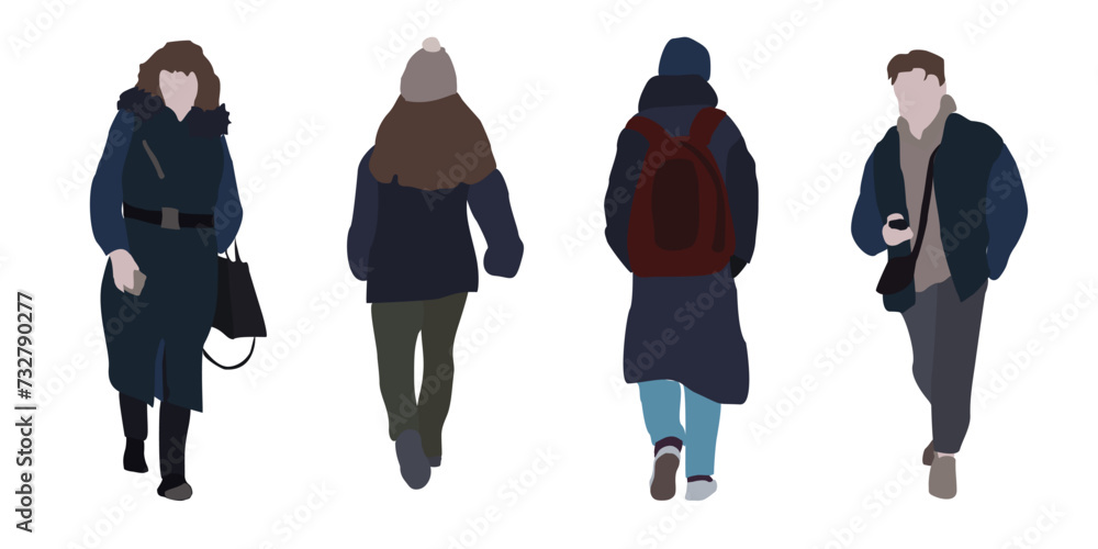 2D image for use as an entourage. Vector flat city infographics. Stock ...