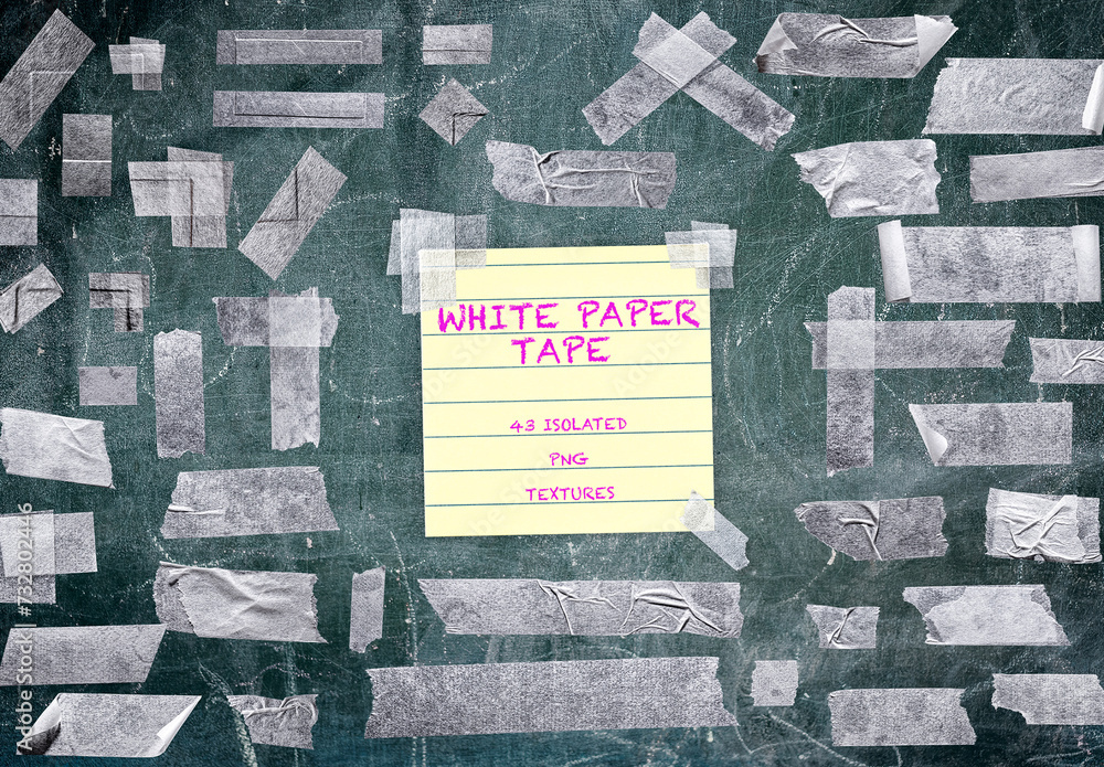 Modelo de 43 Isolated White Paper Tape Overlay Texture do Stock | Adobe ...