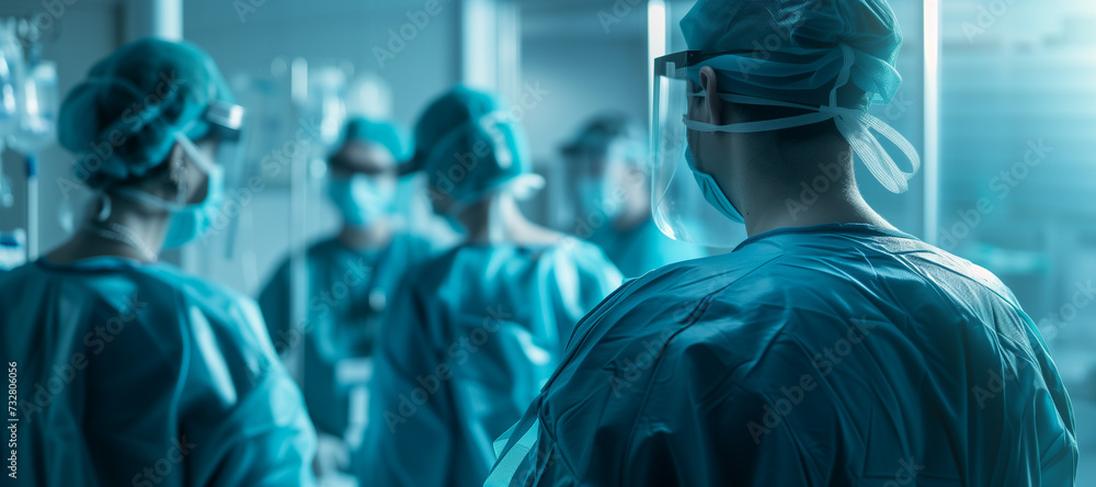 Medical doctor ER team, surgeon and anesthetist on medical clinic room ...