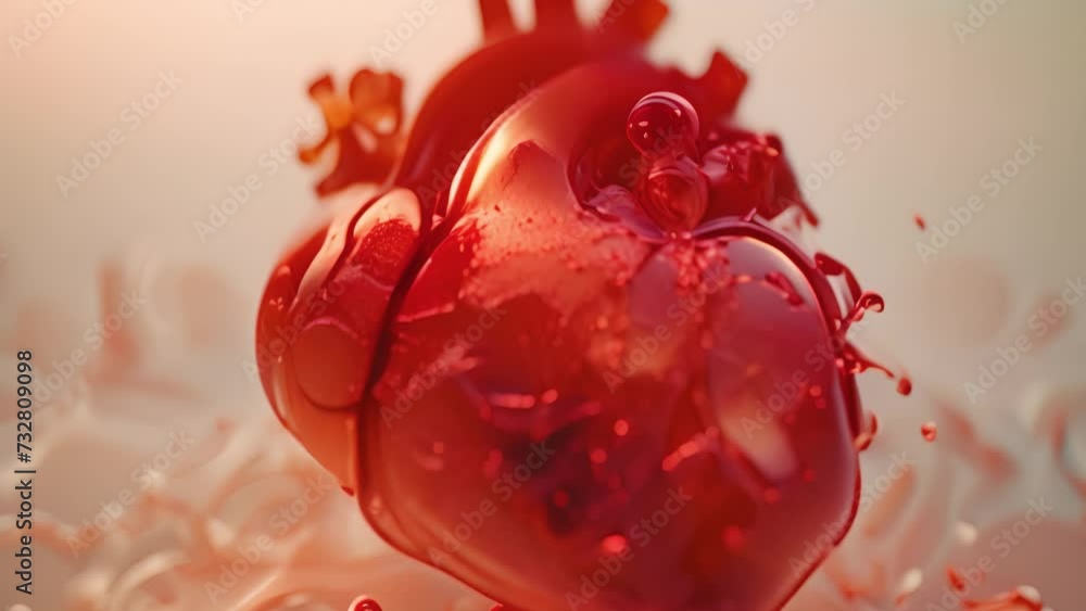 Realistic heart organ.Beating human heart, 3d realistic, anatomically ...